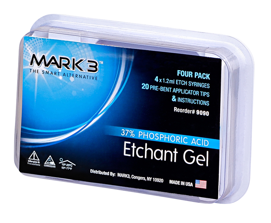 Etch Gel 37% Phosphoric Acid 4/pk 1.2ml syringes - MARK3 – Franklin ...